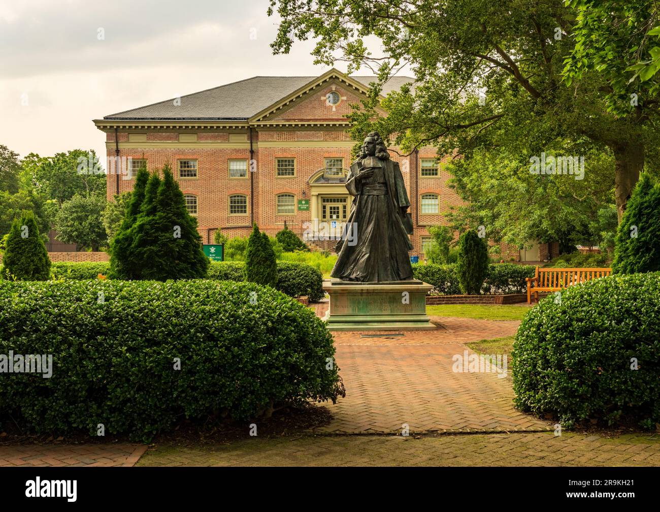 Williamsburg, VA - 17 June 2023: Statue of Rev James Blair, founder of ...