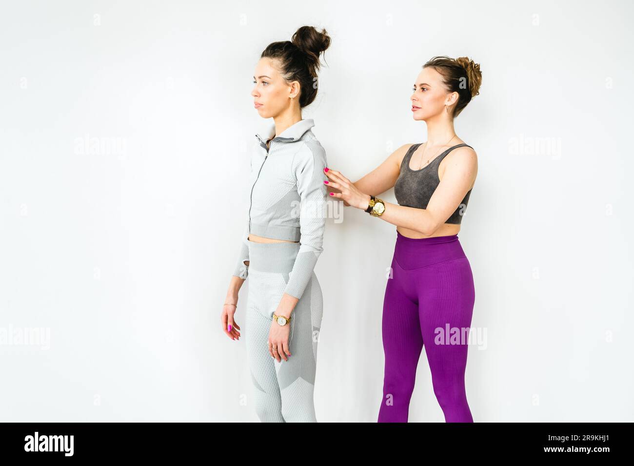 Exercises for posture, smooth straight back, spine. Slim woman training ...