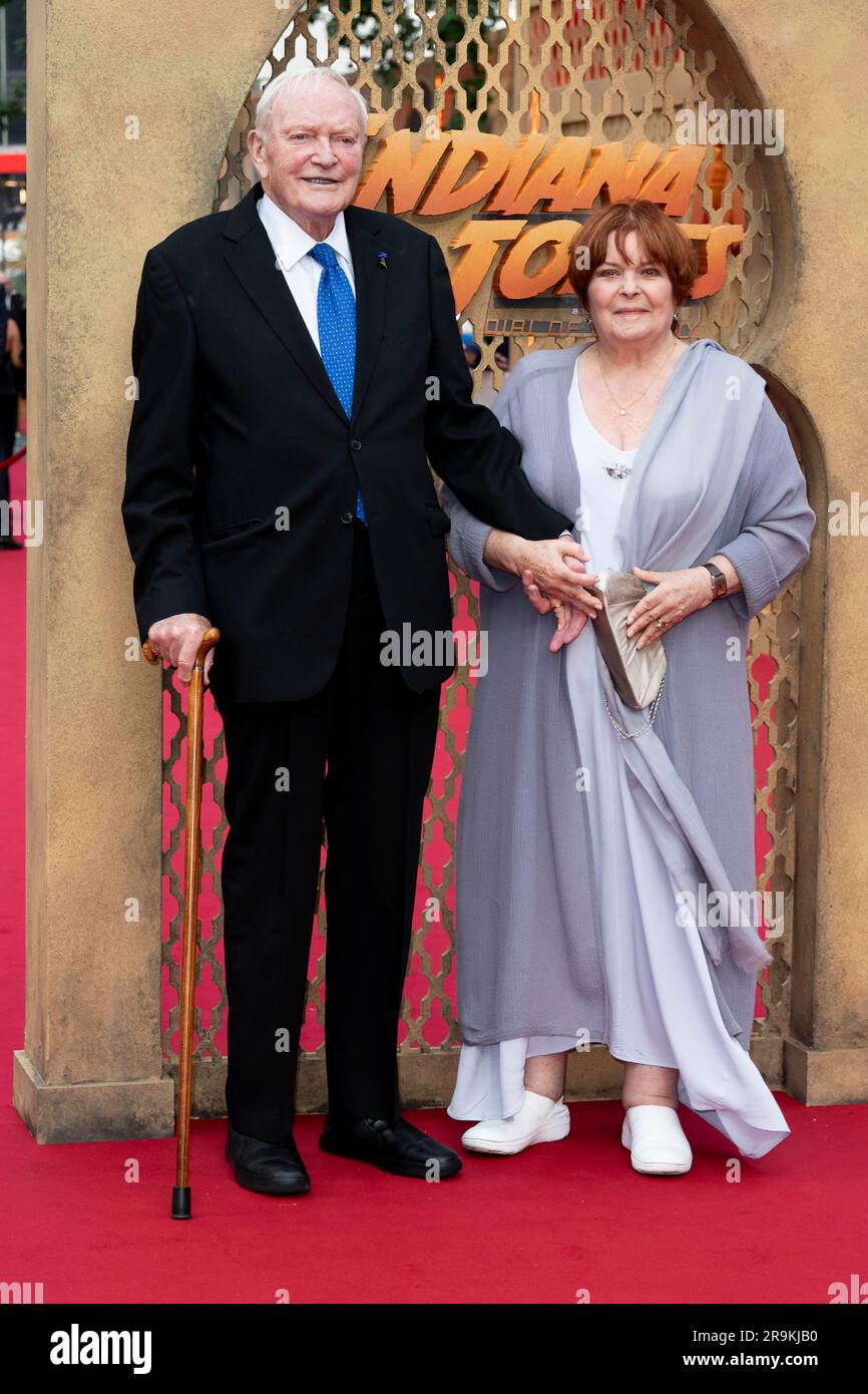 Julian Glover, left, and Isla Blair pose for photographers upon arrival ...