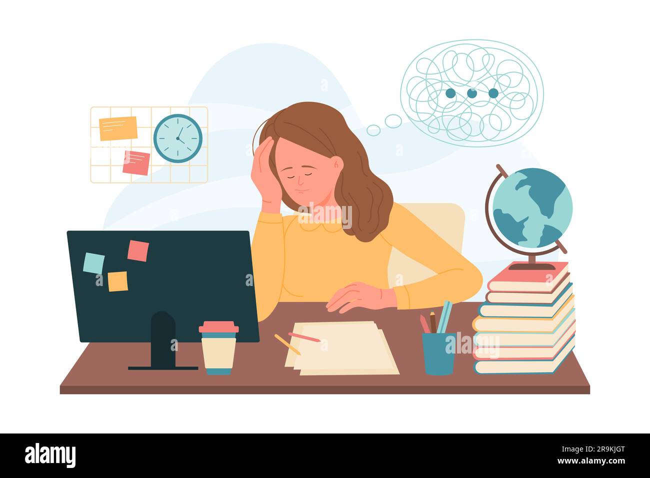 Stress Cartoon Student