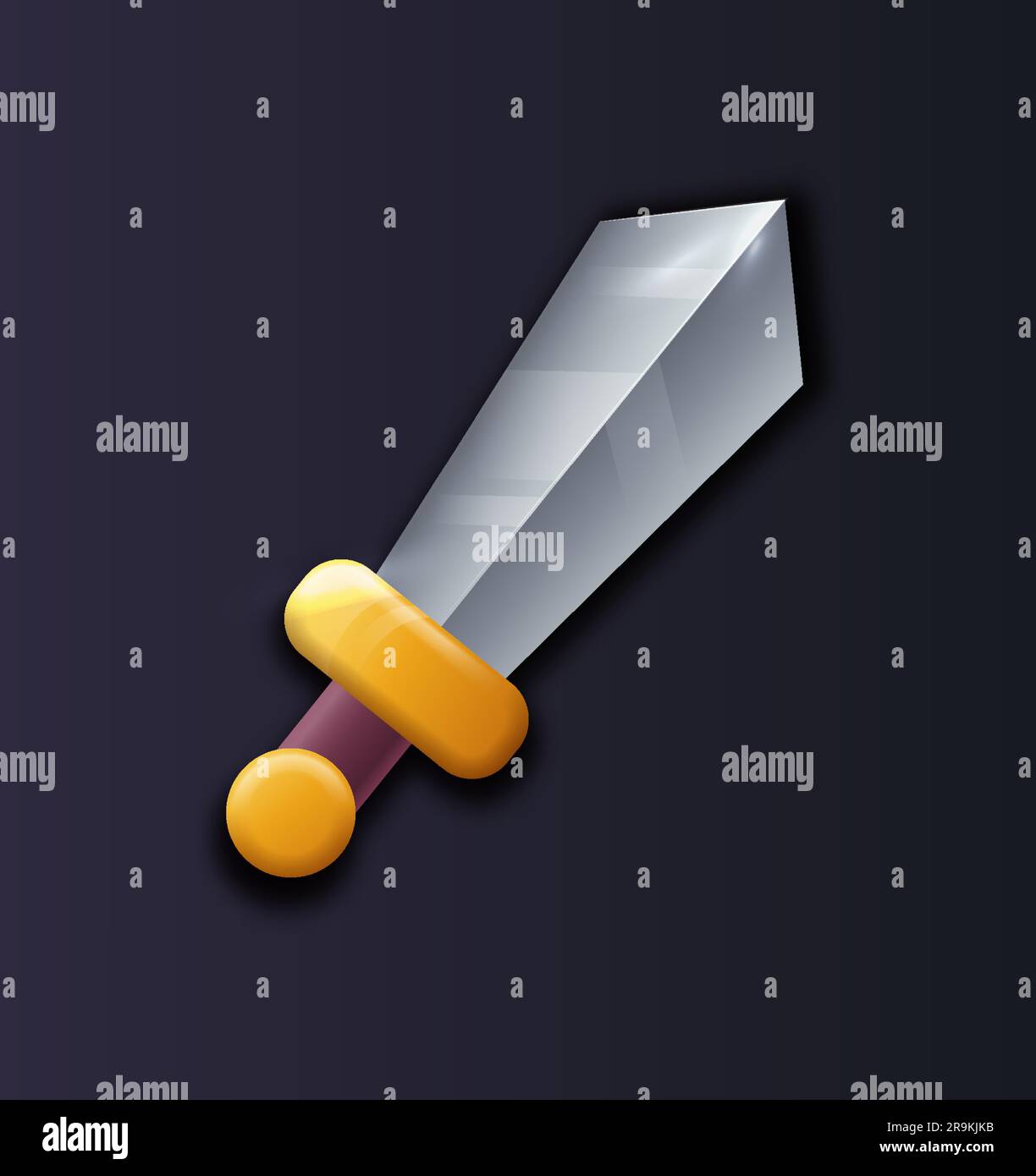 Sword icon isometric vector hi-res stock photography and images - Alamy