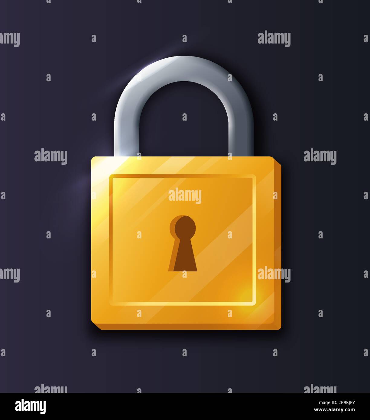 3D game gold lock icon concept Stock Vector Image & Art - Alamy