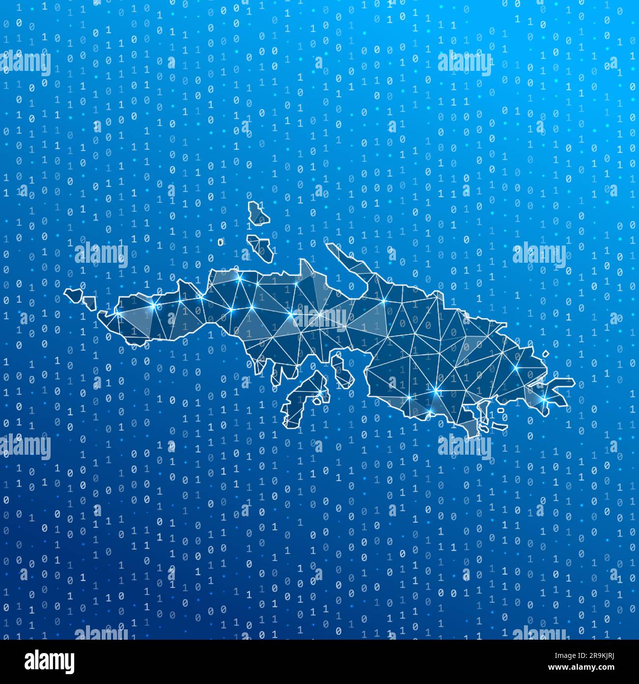 Network map of Saint Thomas. Island digital connections map. Technology ...