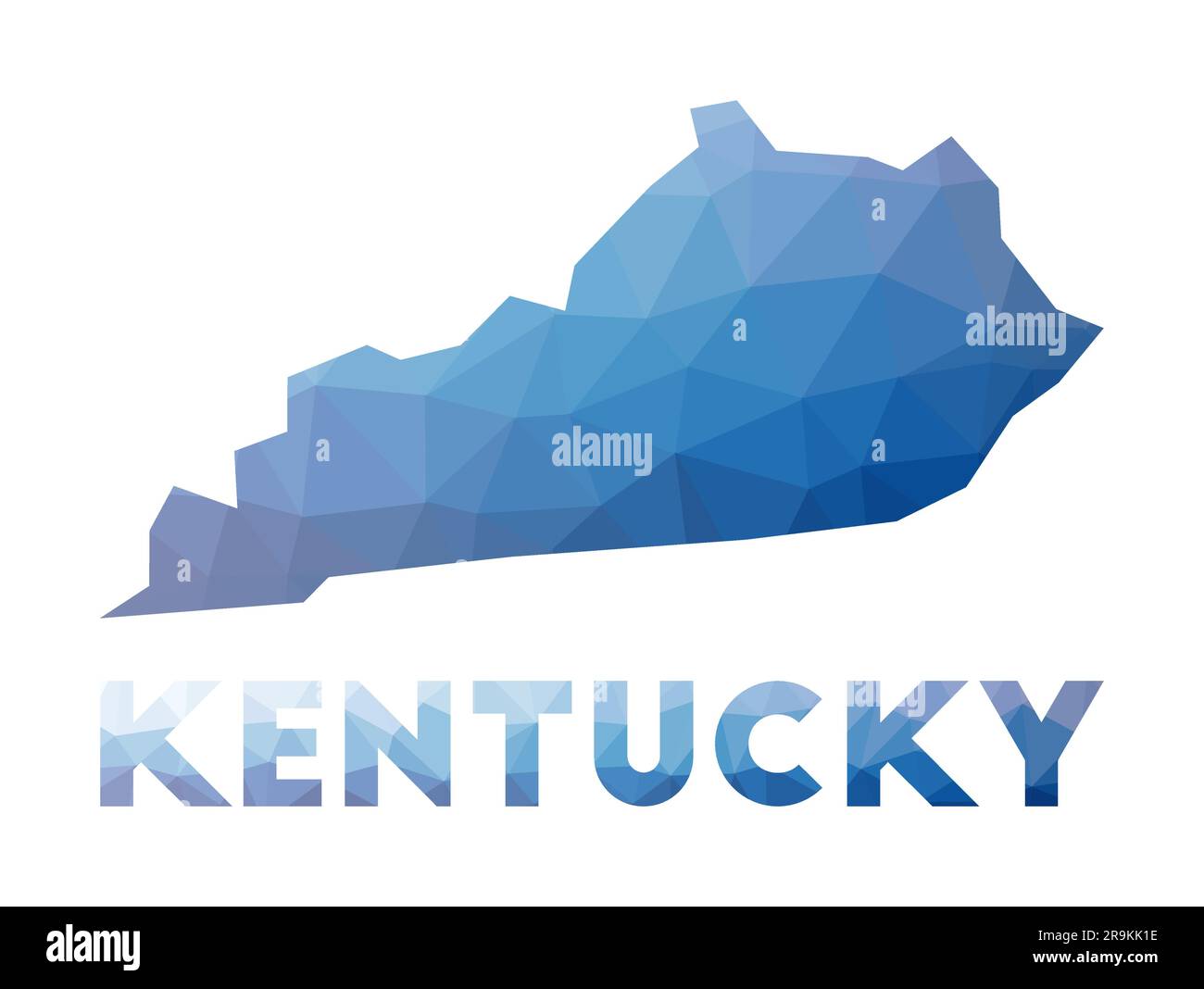 Low poly map of Kentucky. Geometric illustration of the US state ...