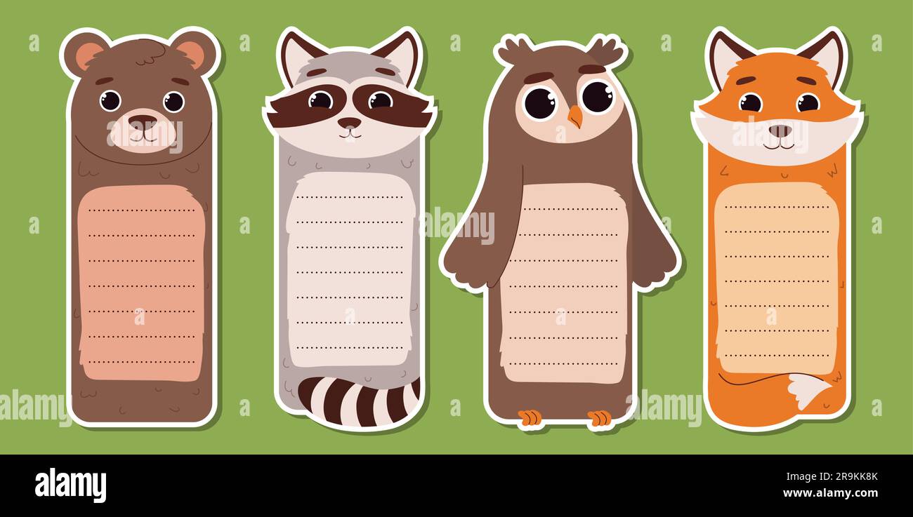 Forest animals bookmarks set Stock Vector Image & Art - Alamy