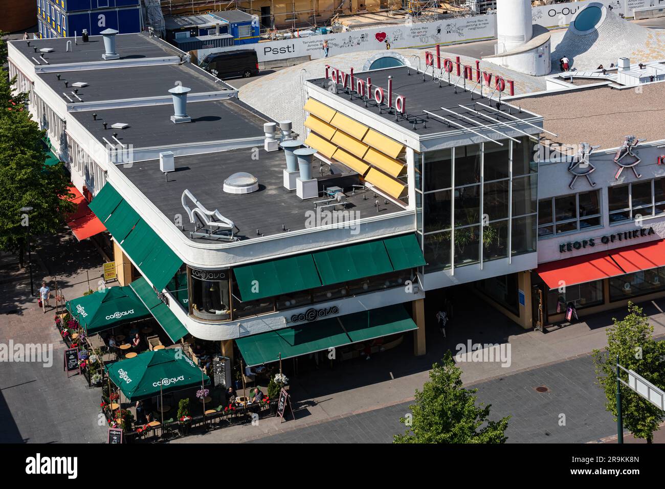 Aerial view of Helsinki. Lasipalatsi is a functionalist building ...