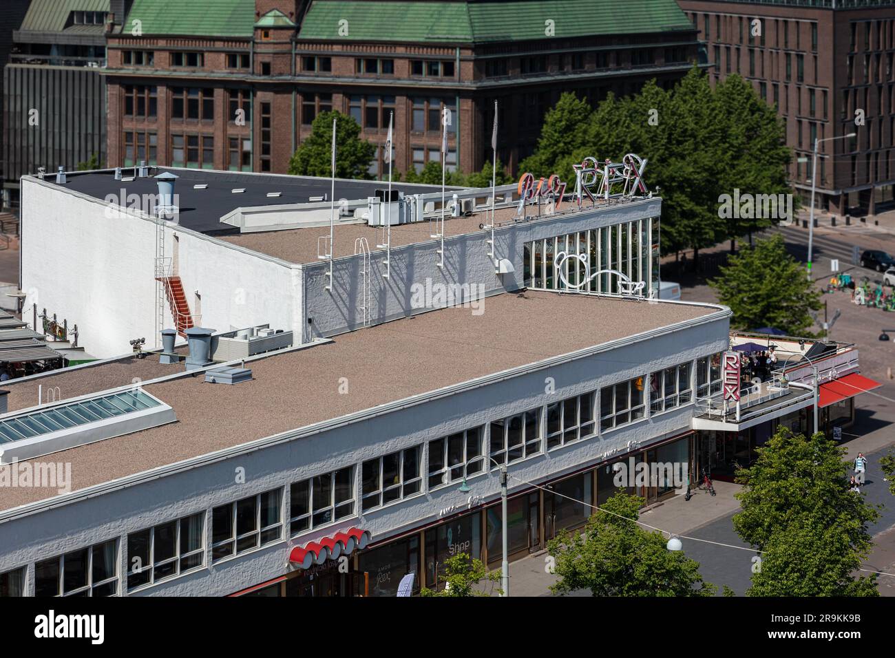 Aerial view of Helsinki. Lasipalatsi is a functionalist building ...