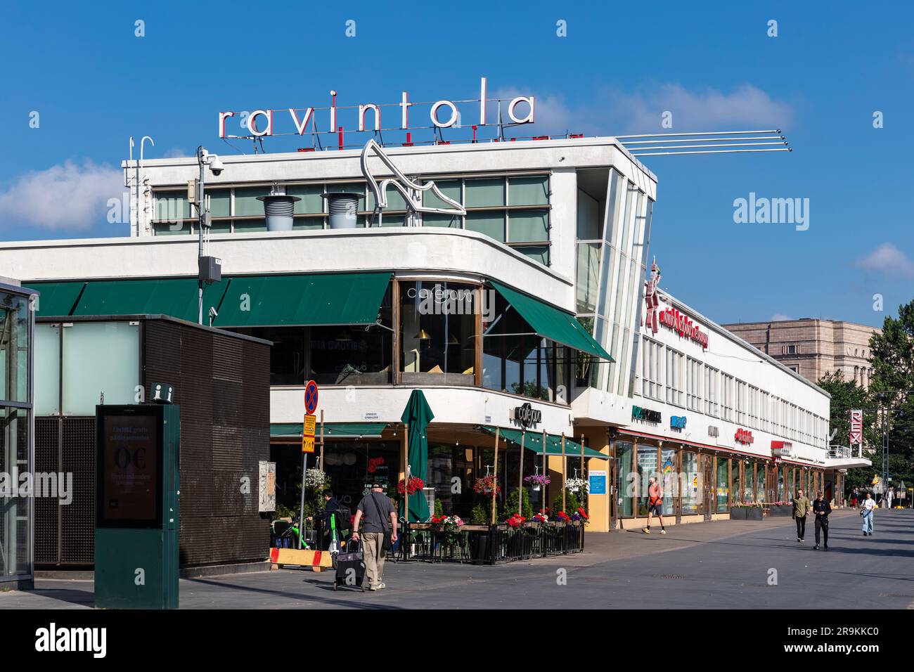 Street view of Helsinki. Lasipalatsi is a functionalist building ...