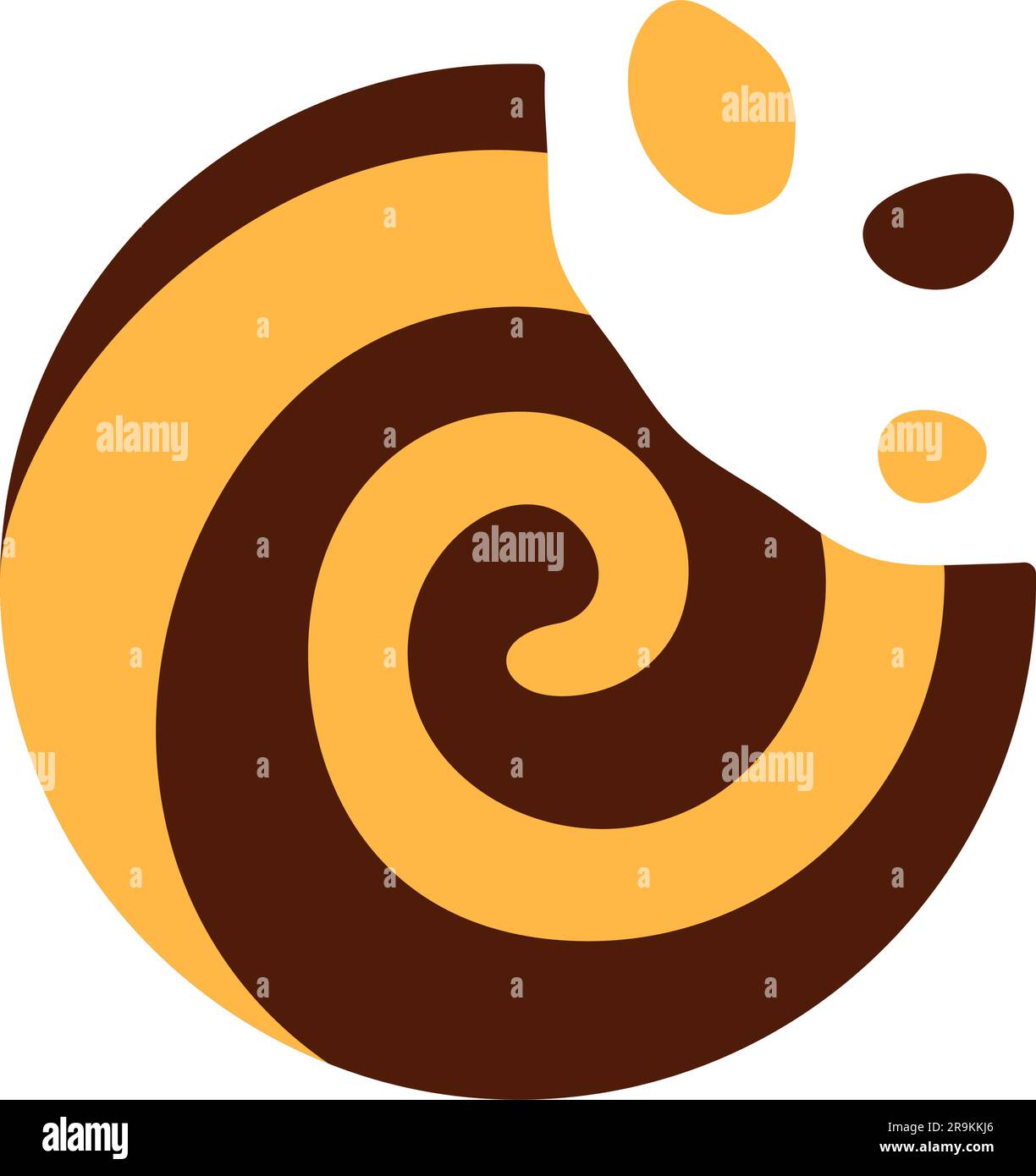 Swirl chocolate vanilla cookie flat isolated icon Stock Vector Image & Art - Alamy