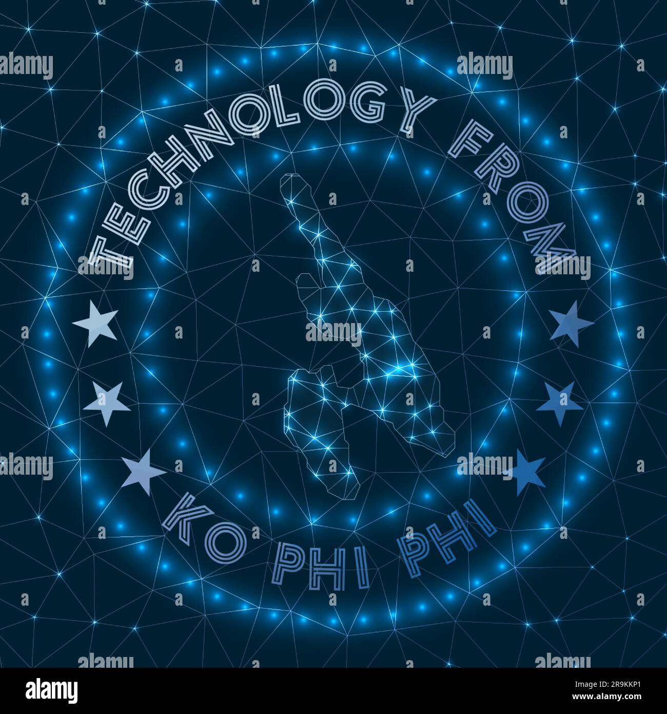 Technology From Ko Phi Phi. Futuristic geometric badge. Technological ...