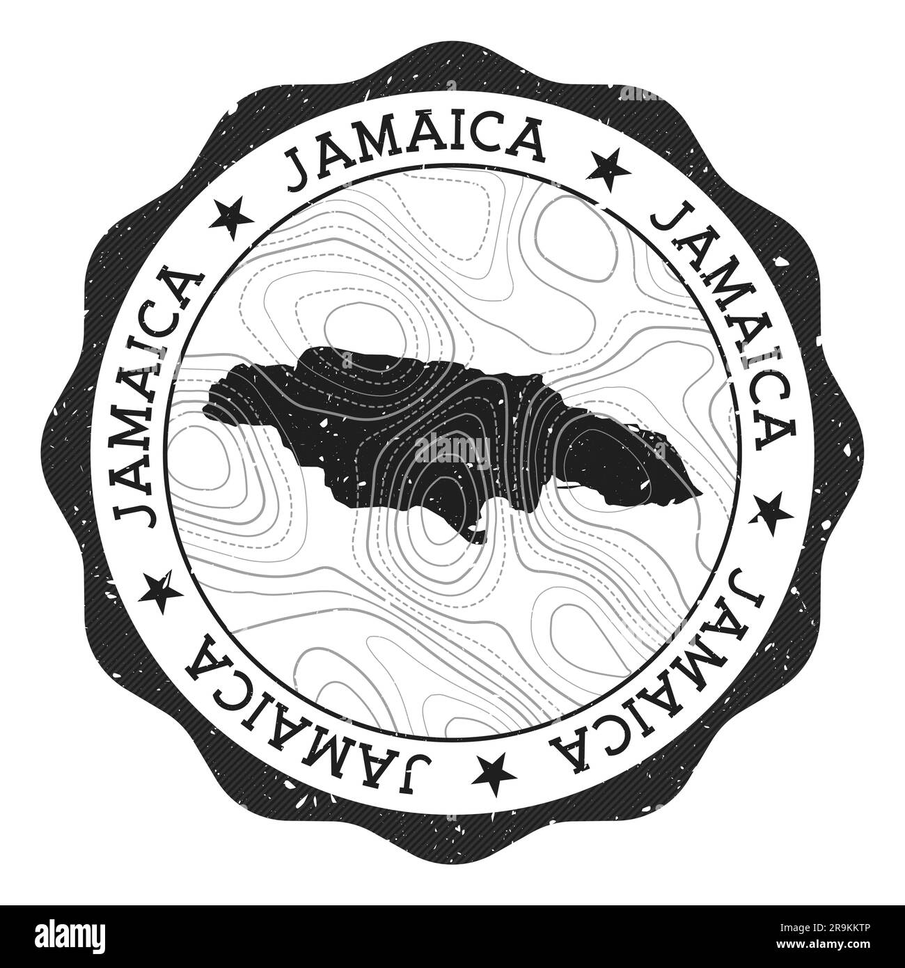 Topographic map of jamaica Stock Vector Images - Alamy