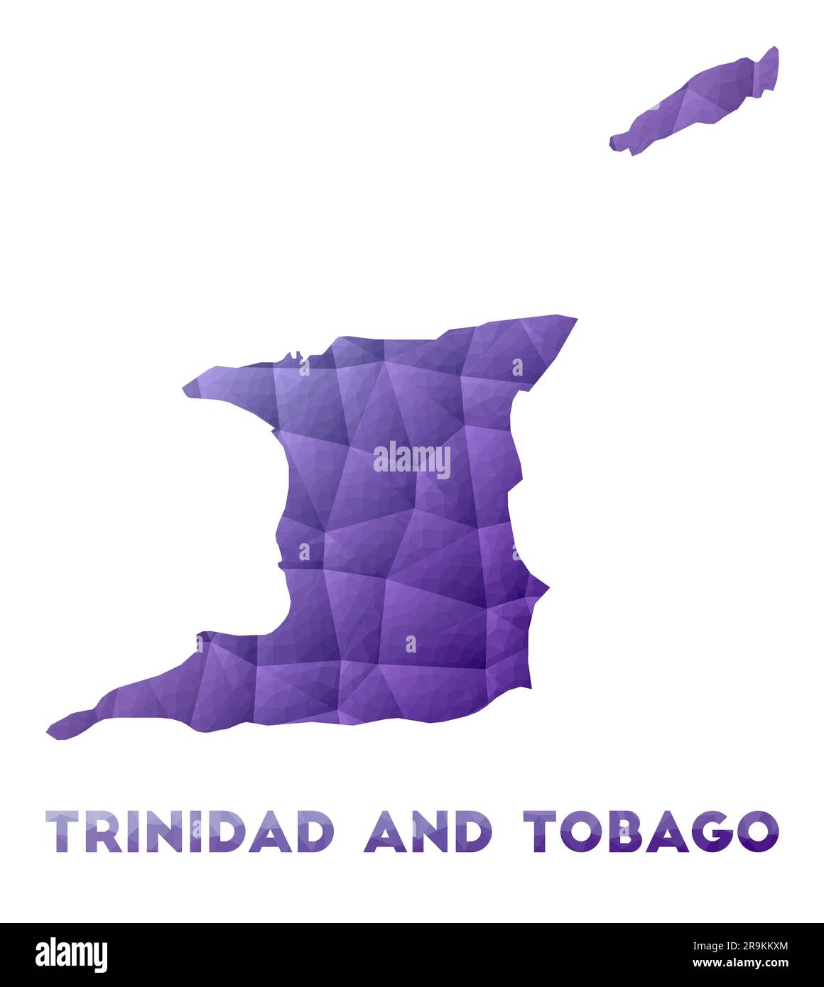 Map of Trinidad and Tobago. Low poly illustration of the country ...