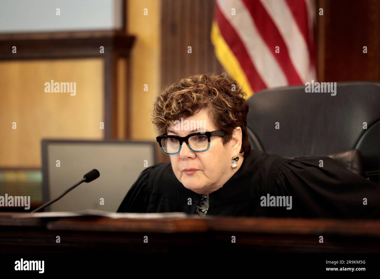 Judge Mary Beth Heffernan listens to defense attorney Dmitry Lev during ...