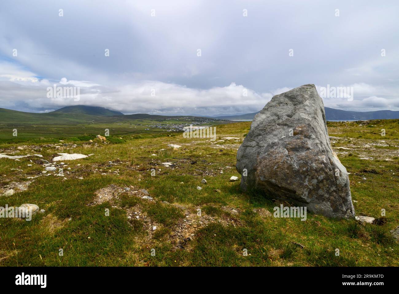 Limestone rocks in the landscape, Achill Island, County Mayo, Ireland ...