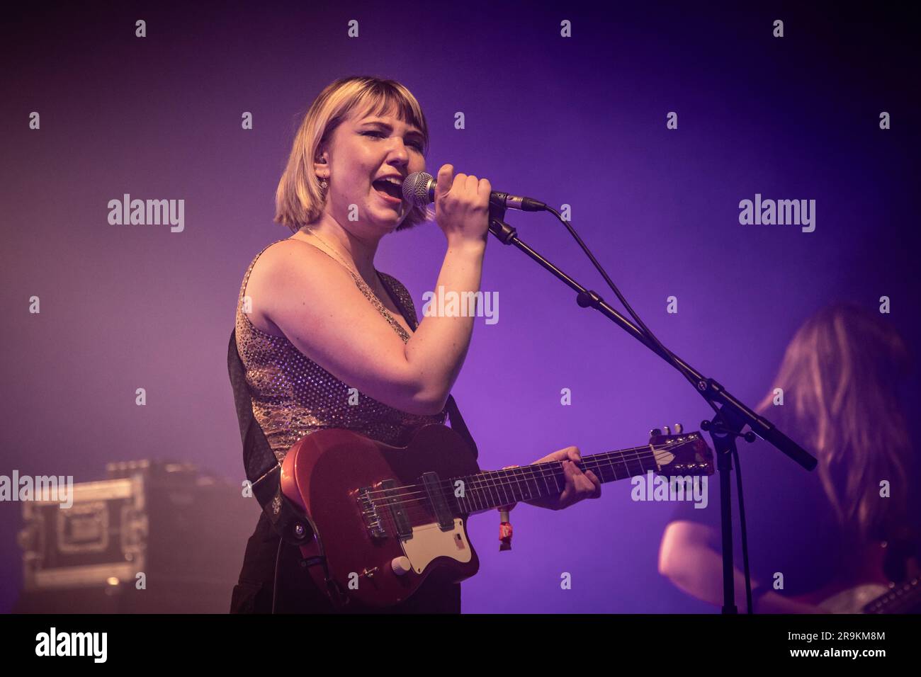 Roskilde, Denmark. 27th June, 2023. The Swedish indie rock band Girl ...