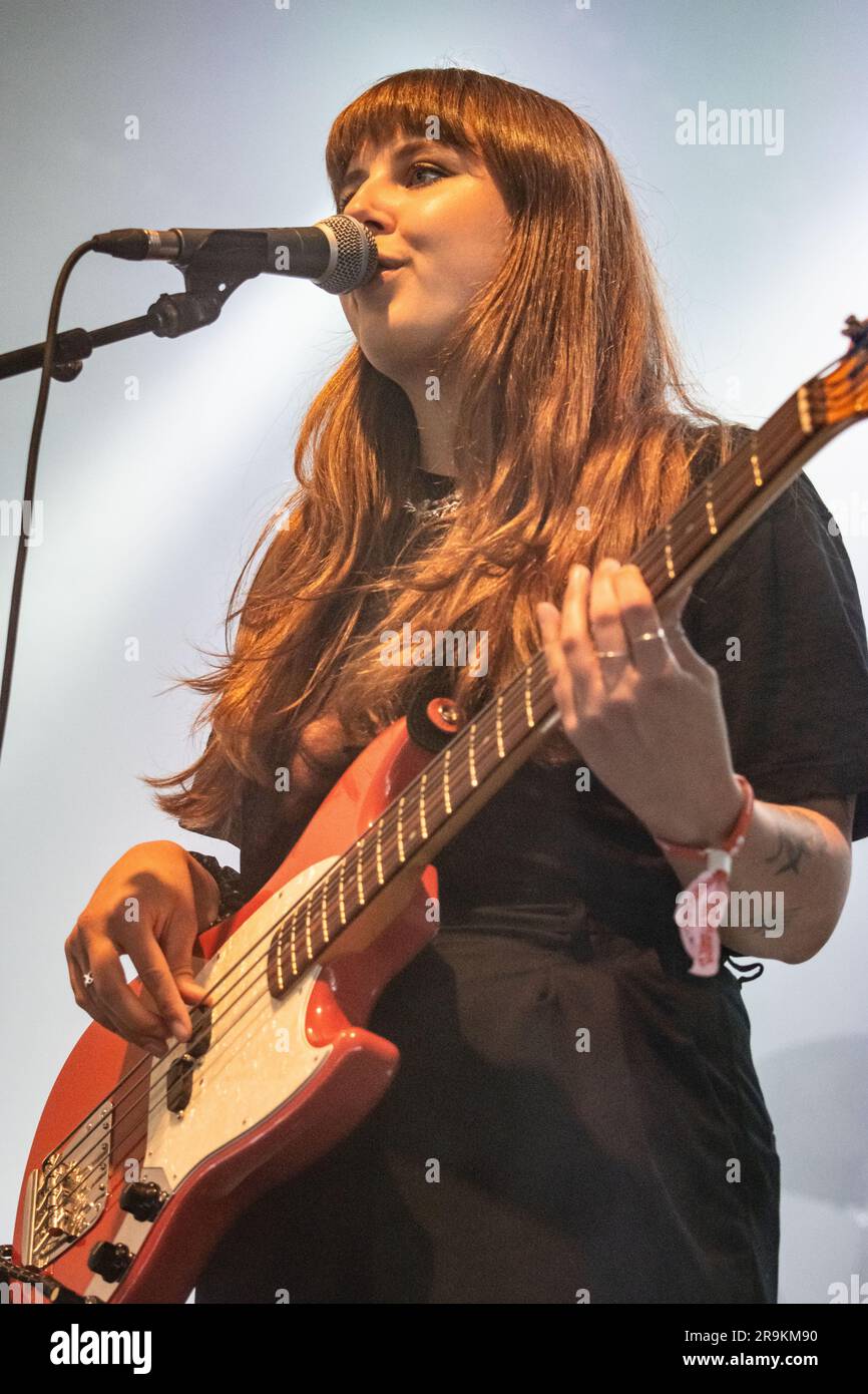 Roskilde, Denmark. 27th June, 2023. The Swedish indie rock band Girl ...