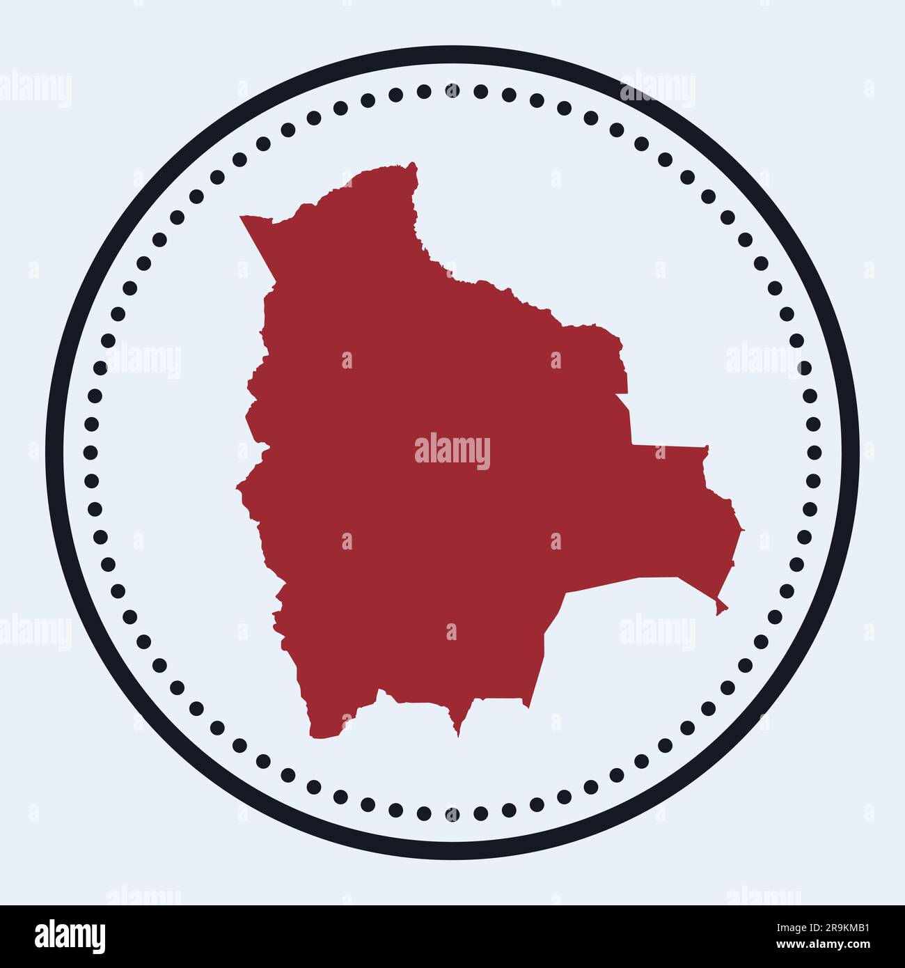 Bolivia round stamp. Round logo with country map and title. Stylish minimal Bolivia badge with ...