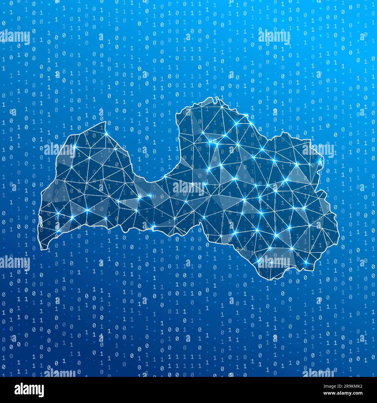 Network map of Latvia. Country digital connections map. Technology ...
