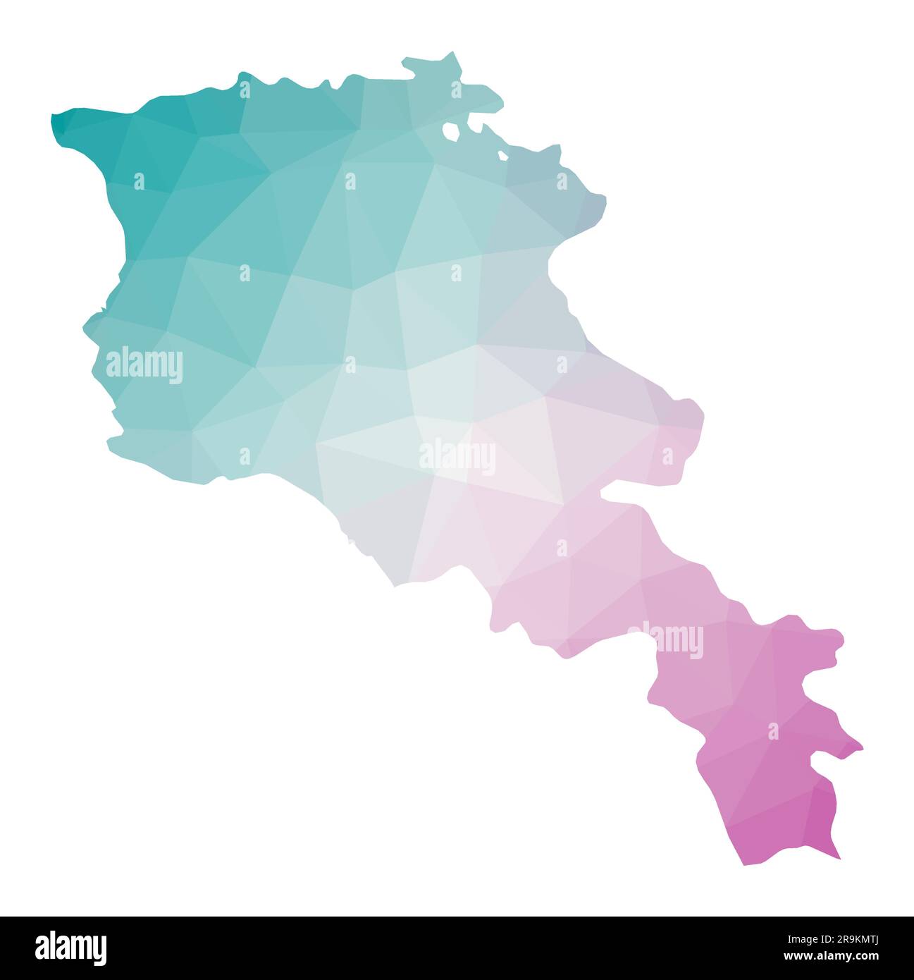 Polygonal map of Armenia. Geometric illustration of the country in ...