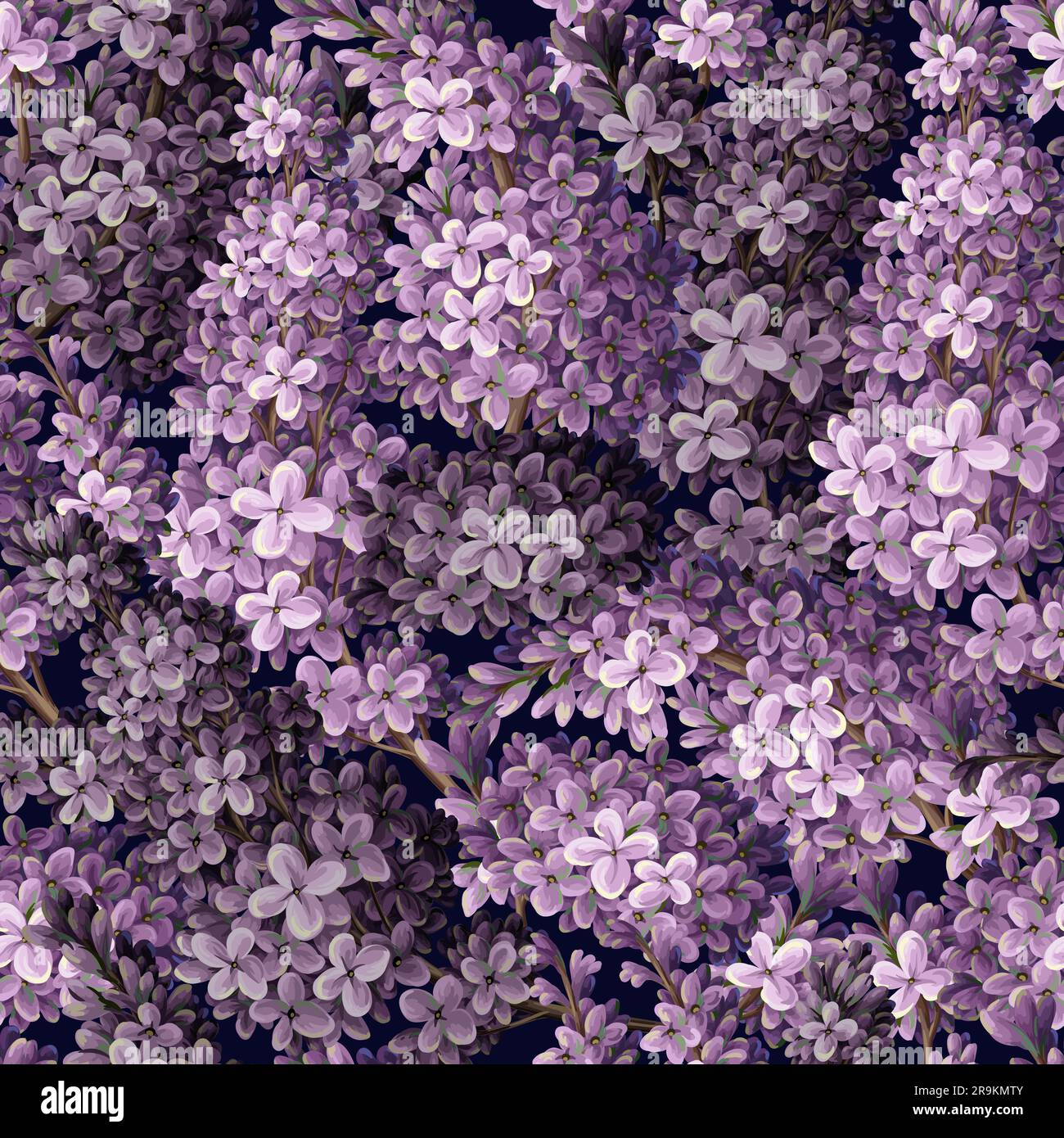 Seamless pattern with lilacs. Vector Stock Vector Image & Art - Alamy
