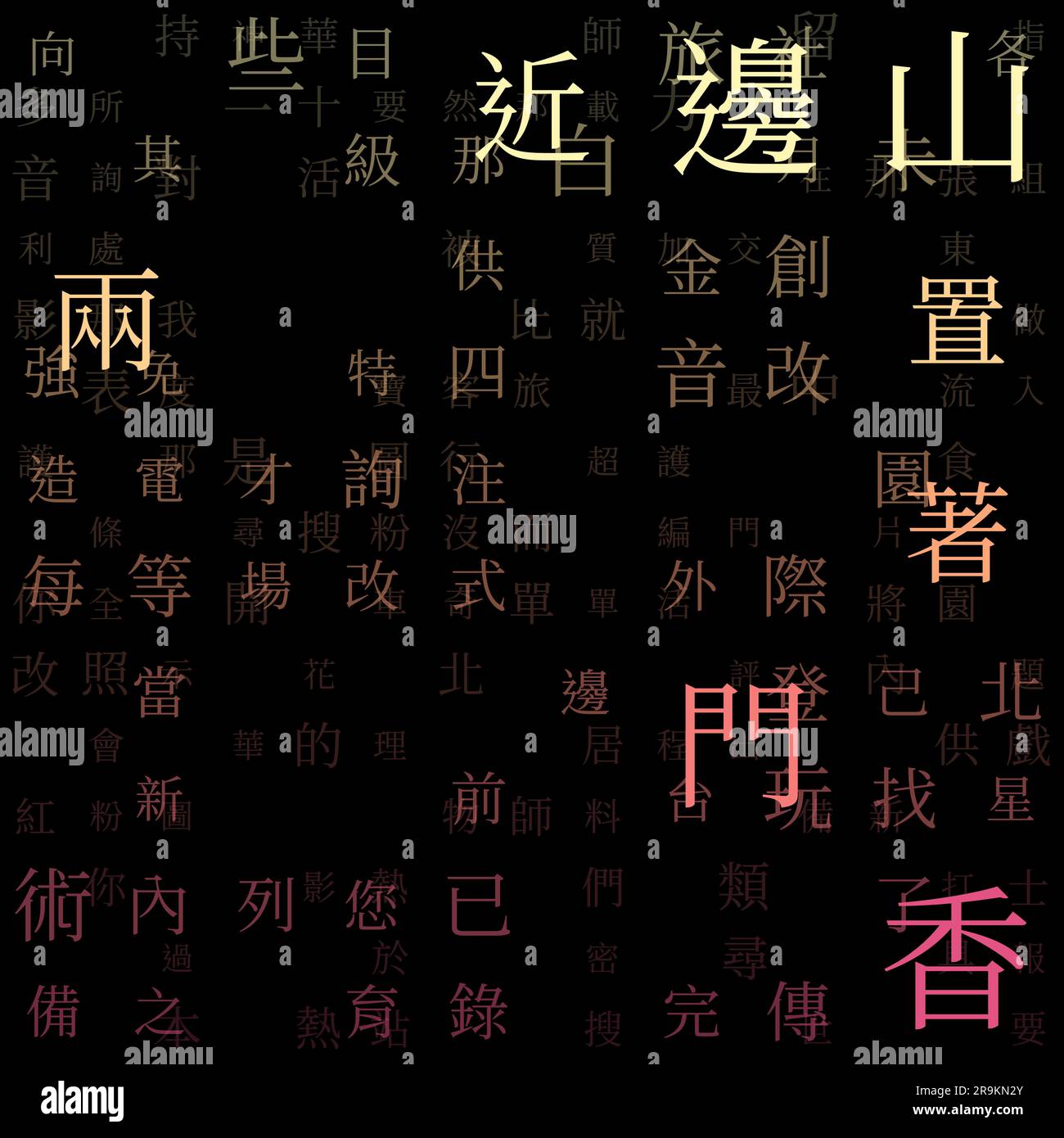 Abstract background. Random characters of Chinese Traditional Alphabet ...
