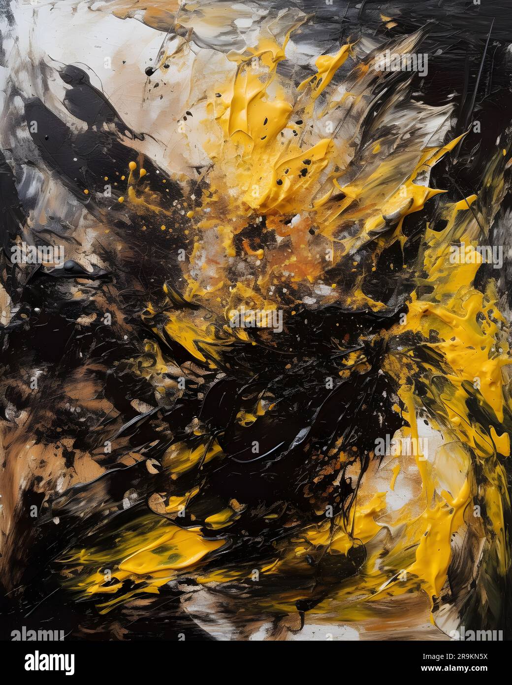 A vibrant, abstract watercolor painting featuring a combination of soft ...