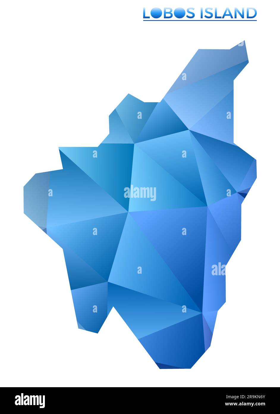 Vector polygonal Lobos Island map. Vibrant geometric island in low poly ...