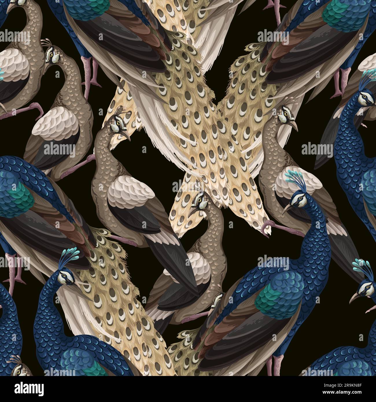 Garden peacocks Stock Vector Images - Alamy