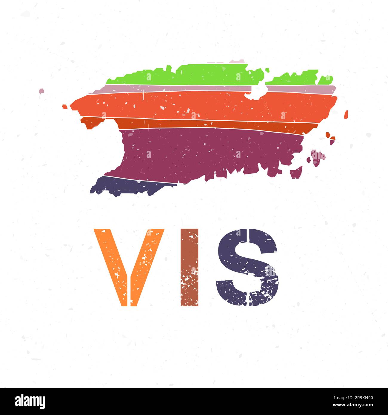 Vis map design. Shape of the island with beautiful geometric waves and ...