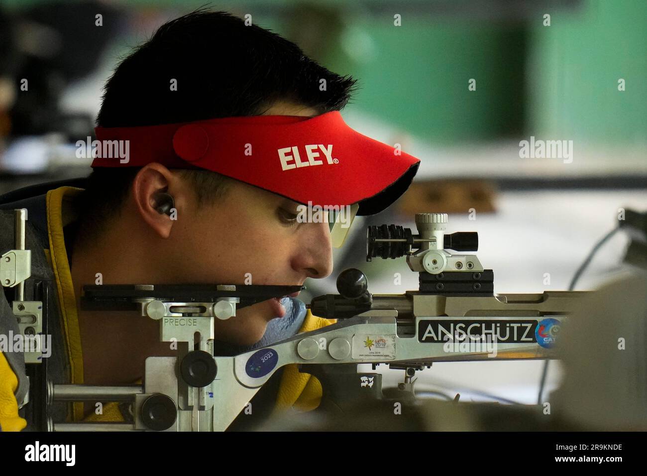 Mexico's Carlos Quezada competes in the men's 50-meter rifle 3 ...