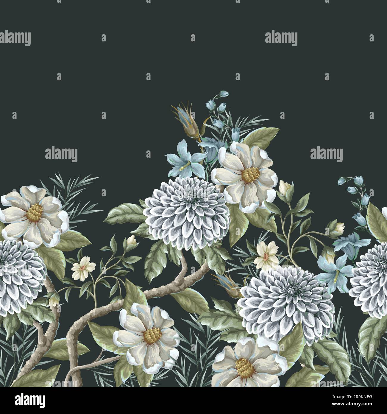 Blooming pink dahlia flowers Stock Vector Images - Alamy