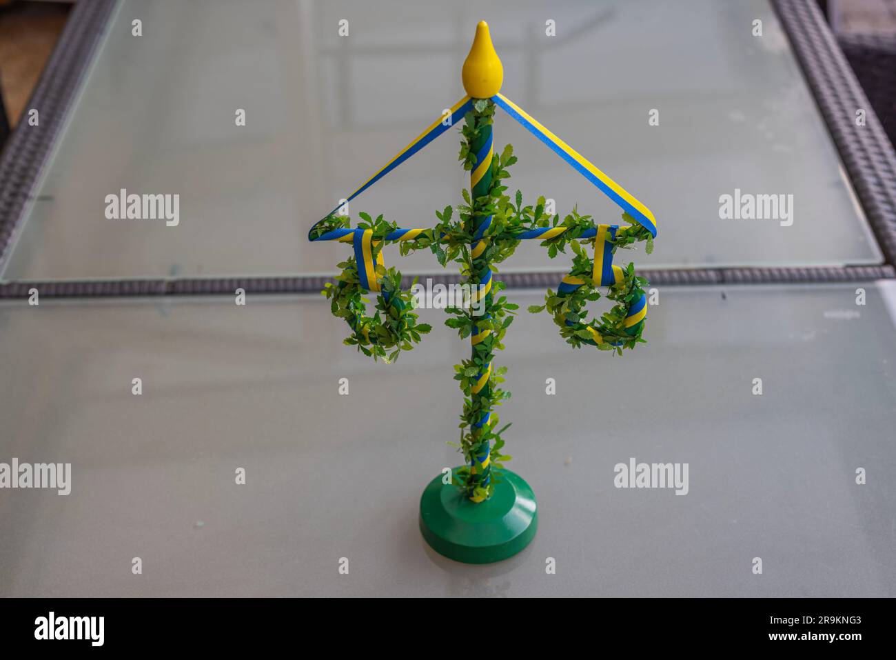 Beautiful view of traditional Swedish table decoration for Midsummer ...