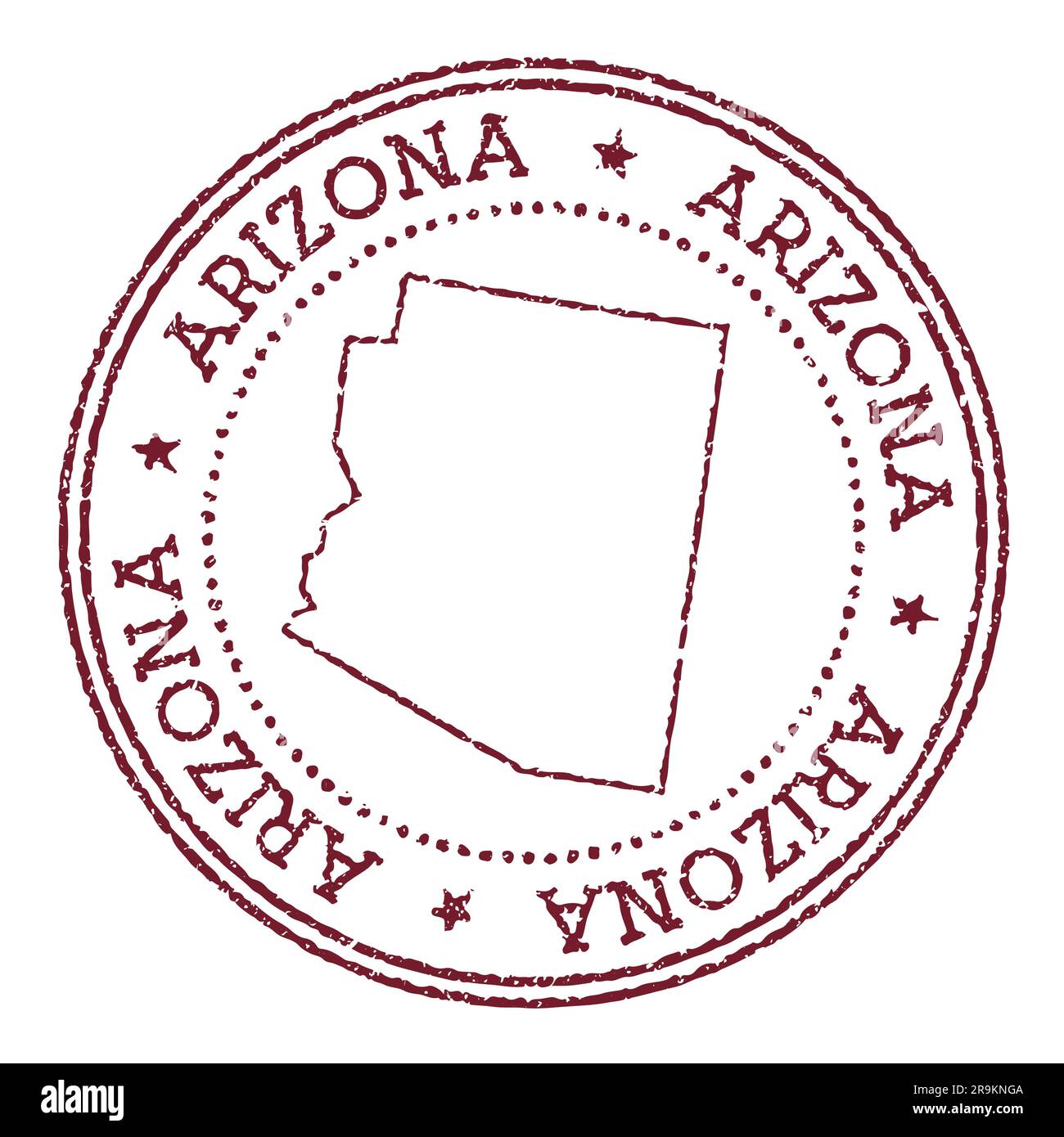 Arizona State Stamp Decorative Stamp On Black Background With Postal