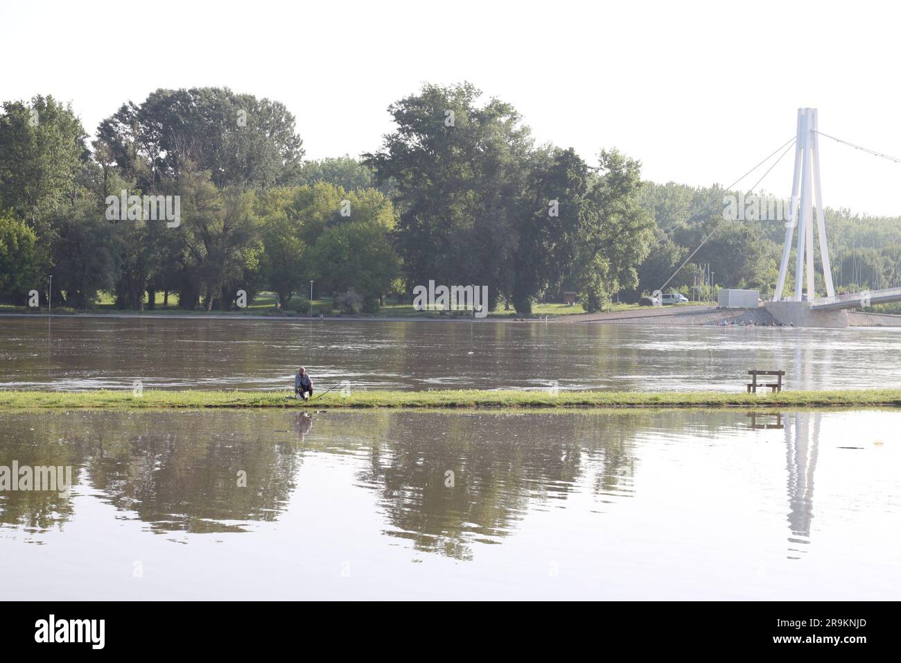 Very high water level of the Drava River in Osijek, Croatia, May 22 ...