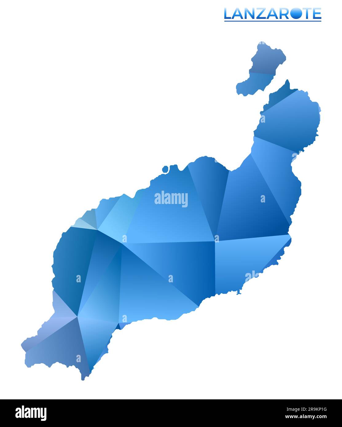 Vector polygonal Lanzarote map. Vibrant geometric island in low poly ...