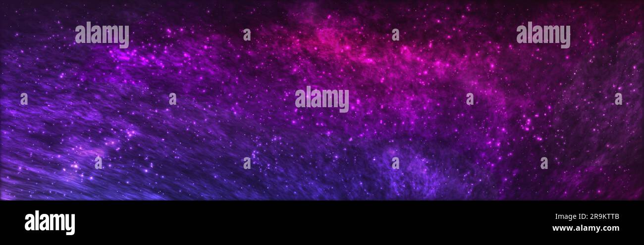 Galaxy background. Wide colorful nebula with constellations. Blue and ...