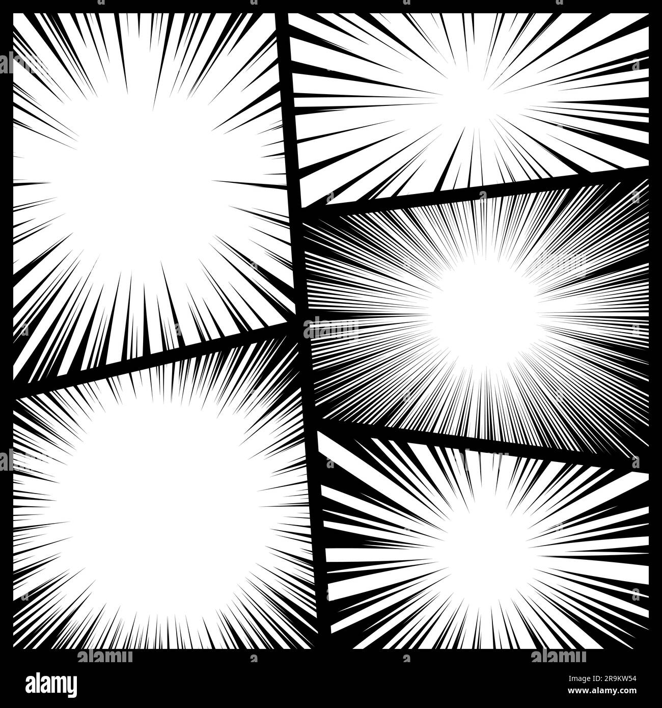 Comic book radial rays, lines. Comics background with motion, speed ...