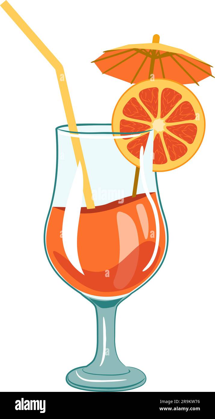 Orange straw umbrella Stock Vector Images - Alamy