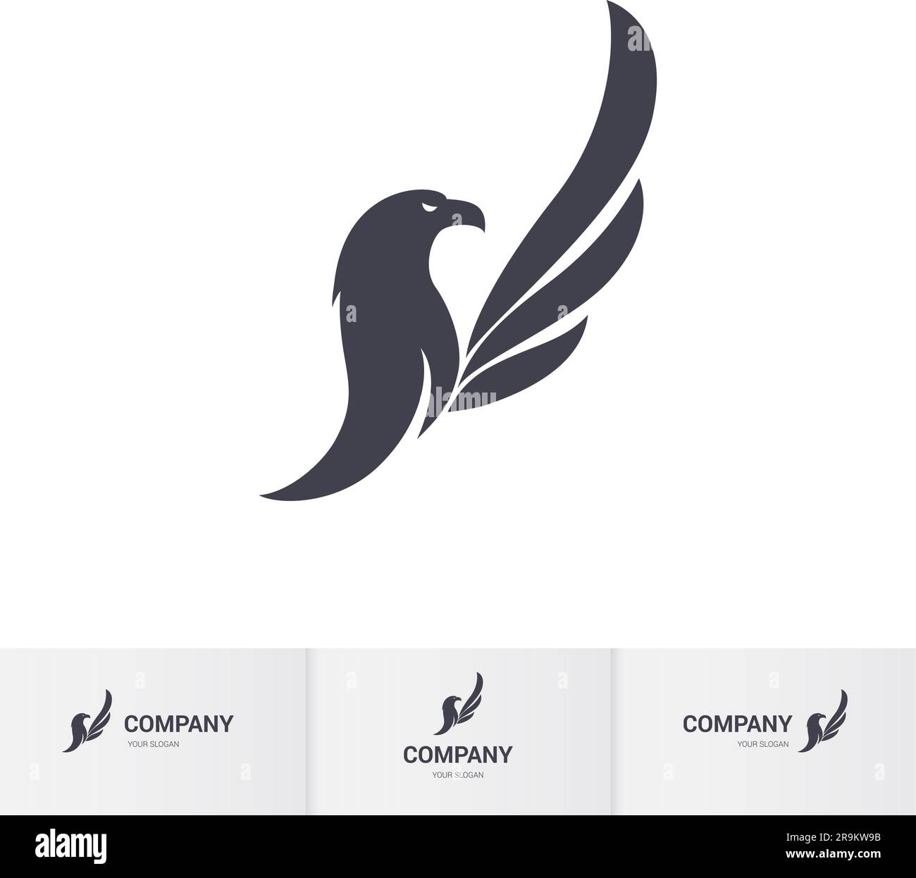 Stylized Eagle Icon for Mascot Logo Template on White. Bird Silhouette ...