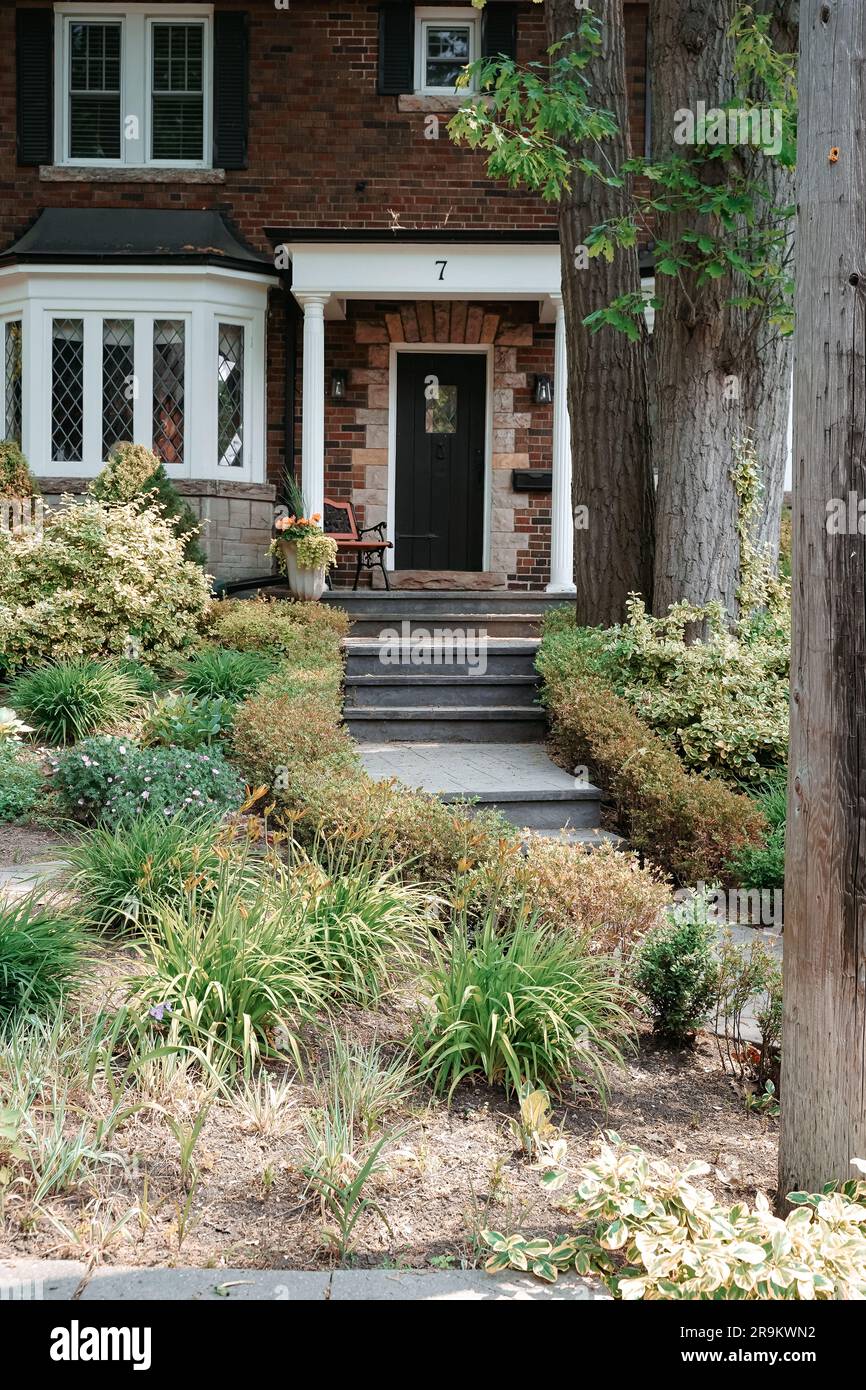 A typical 2 level or story high brick house in North America Stock ...