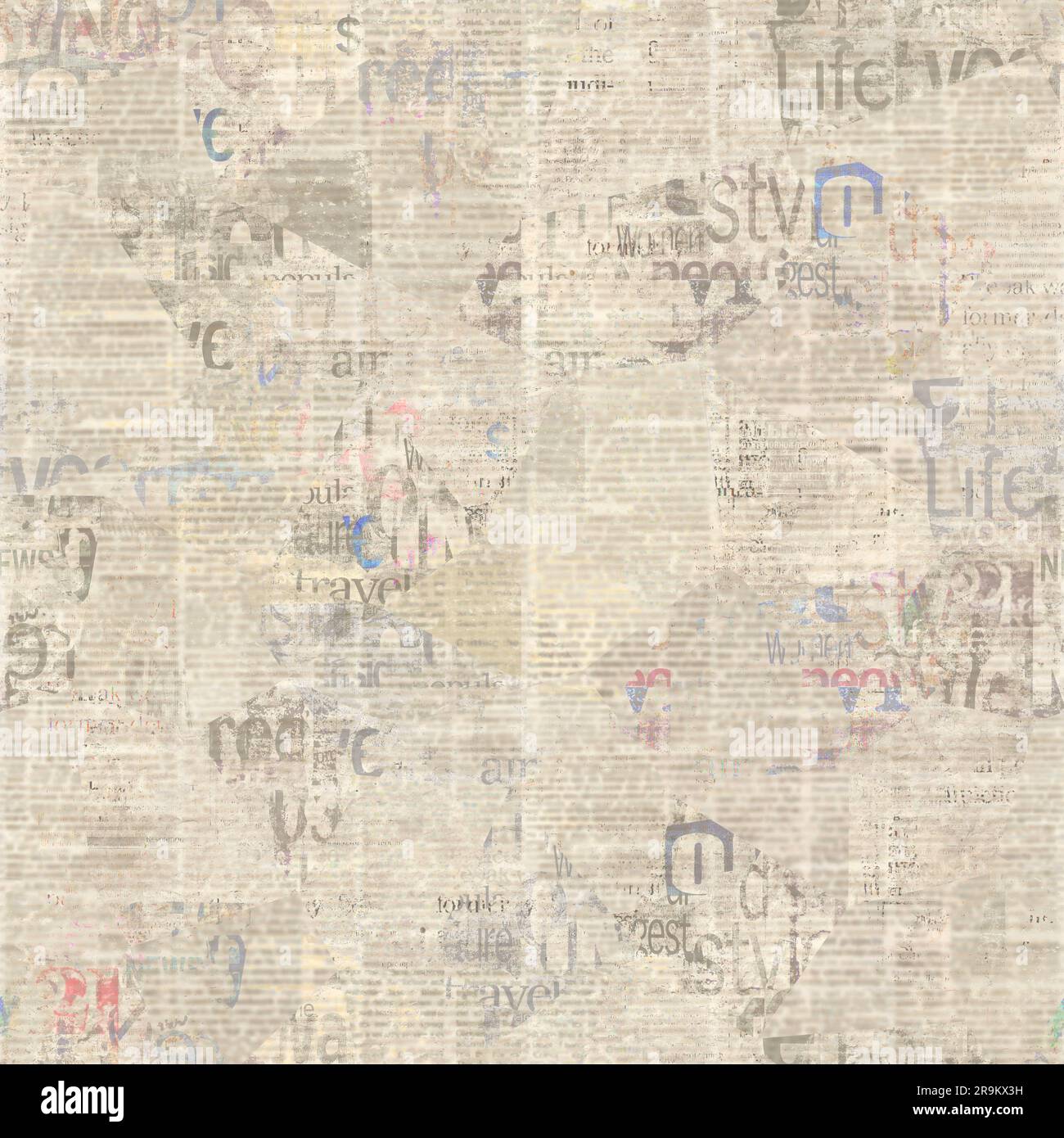 Old grunge unreadable vintage newspaper paper texture square seamless ...