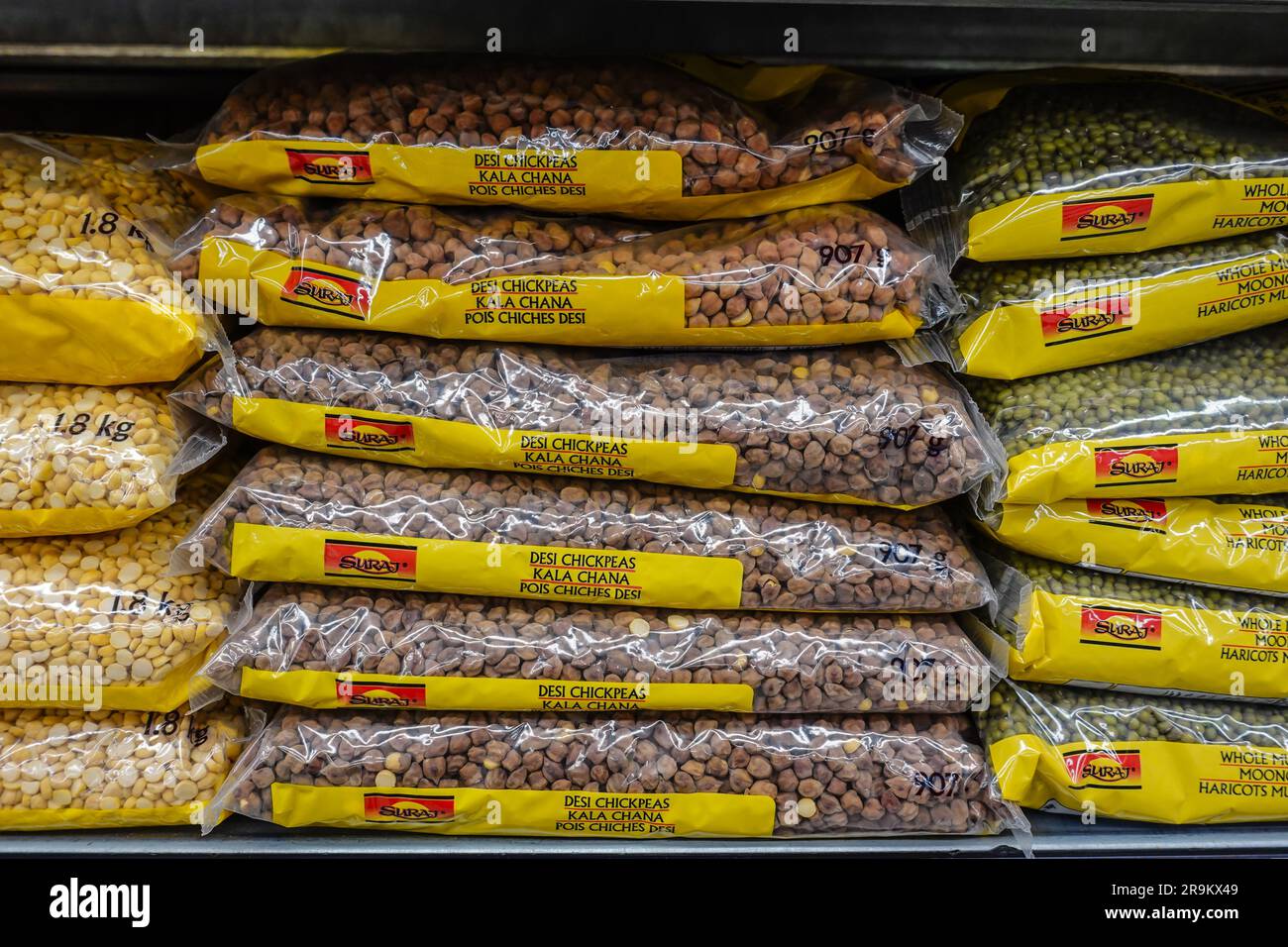 bags of dried beans at a supermarket or grocery store Stock Photo - Alamy