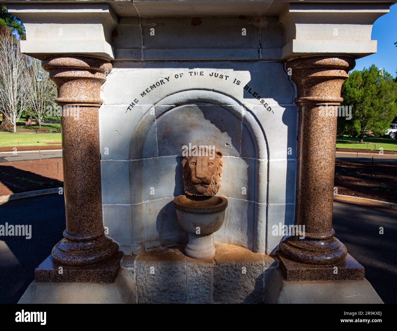 Detail of the Toowoomba Alfred Thomas Memorial on the Botanic Gardens ...