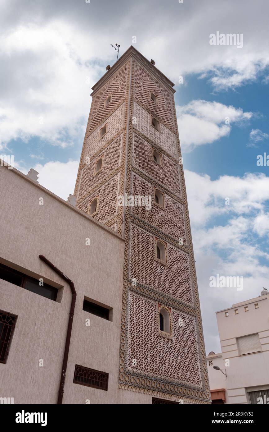 Minaret of the Great Mosque in downtown Agadir, Morocco Stock Photo - Alamy