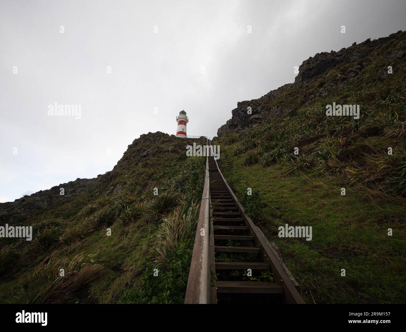 Wooden steps up steep hill hi-res stock photography and images - Alamy