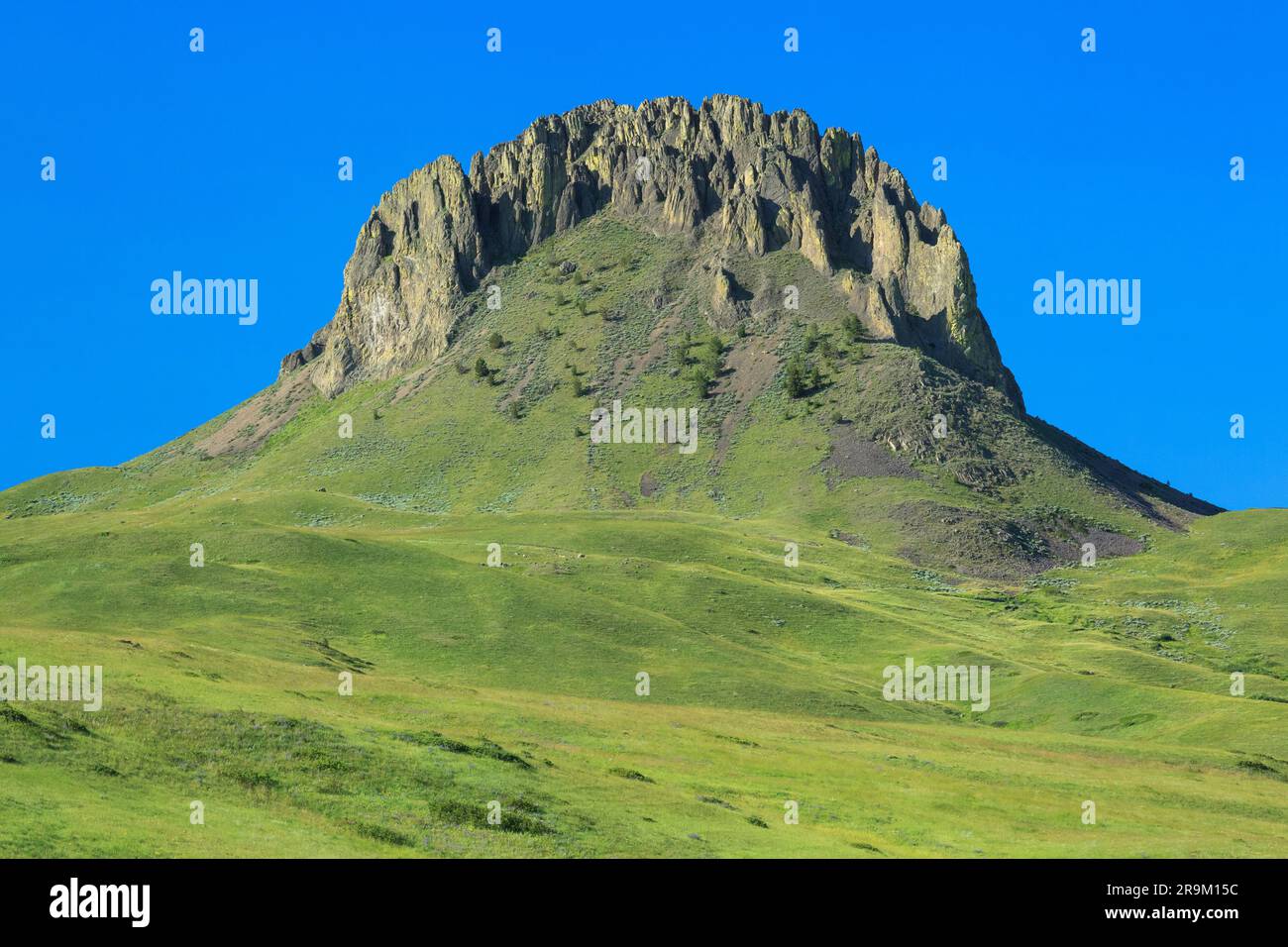 birdtail butte rising above the prairie near simms, montana Stock Photo ...