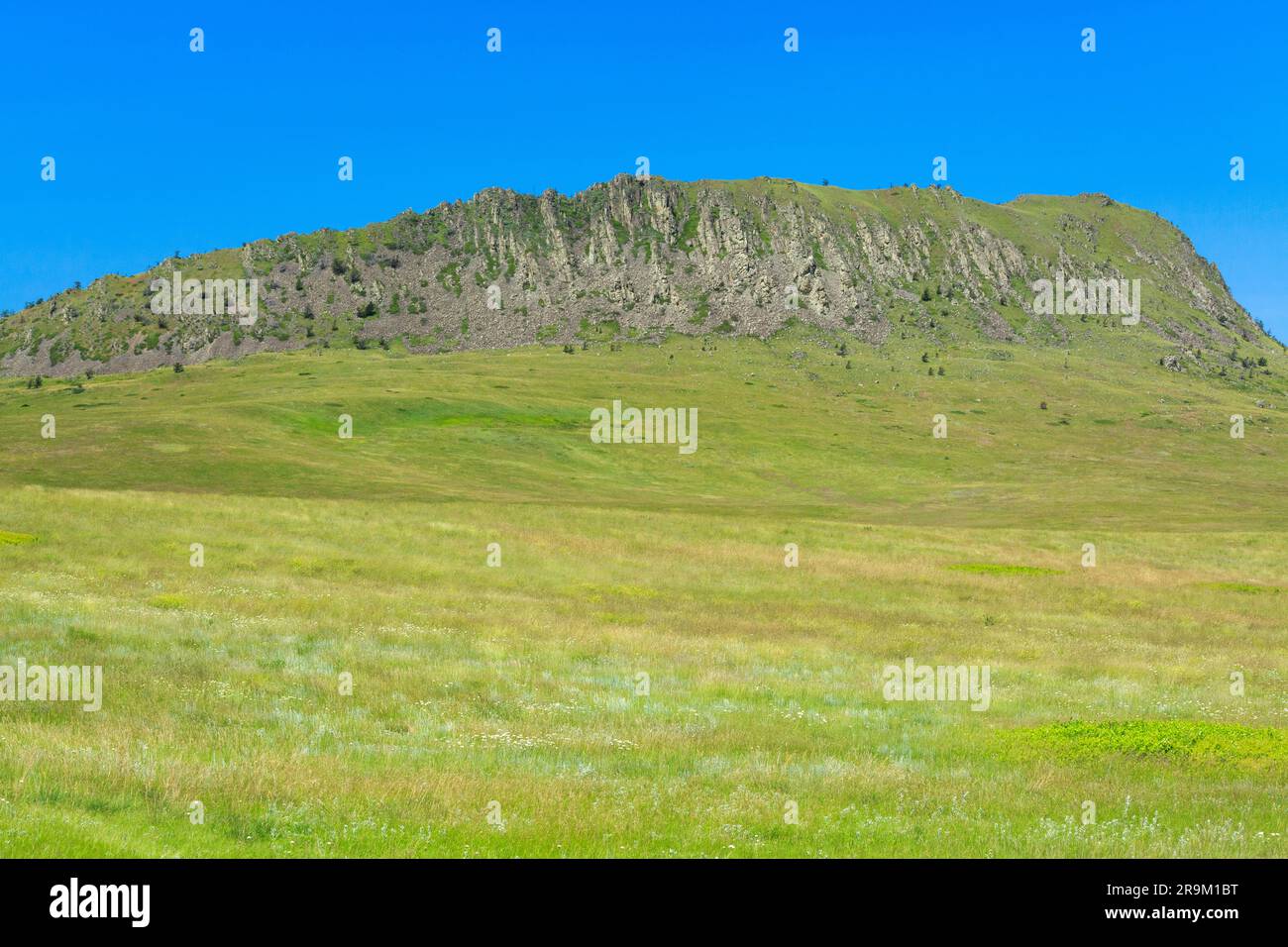 fishback butte rising above the prairie near cascade, montana Stock ...