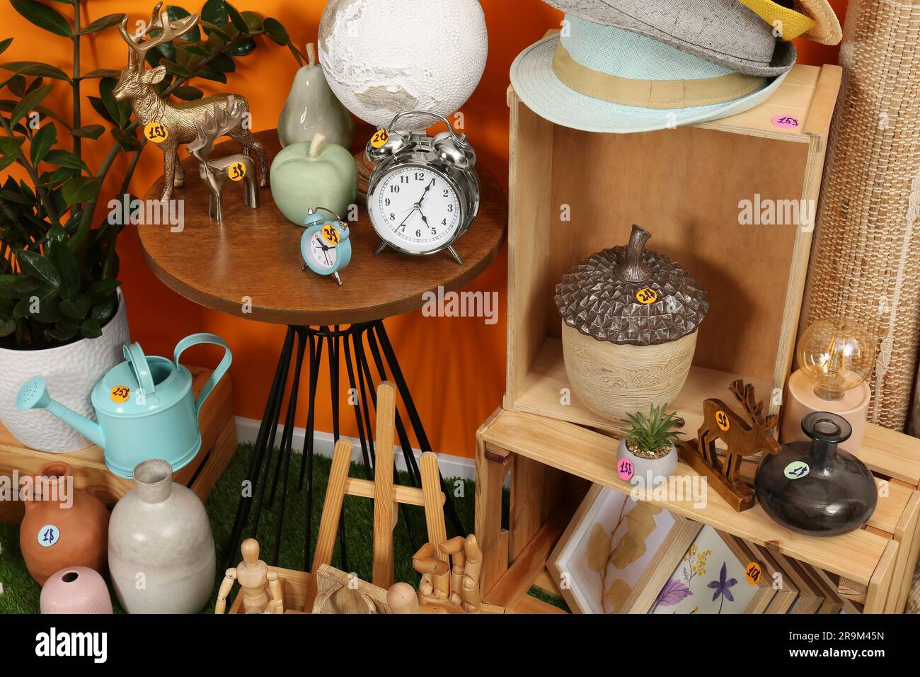 Many different stuff in room. Garage sale Stock Photo - Alamy
