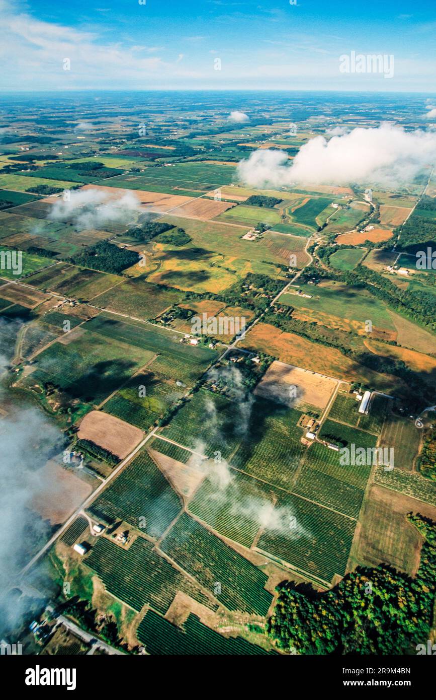 Aerial image of farms Niagara Peninsula, Ontario, Canada Stock Photo ...