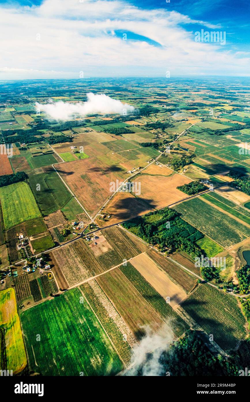 Aerial image of farms Niagara Peninsula, Ontario, Canada Stock Photo ...